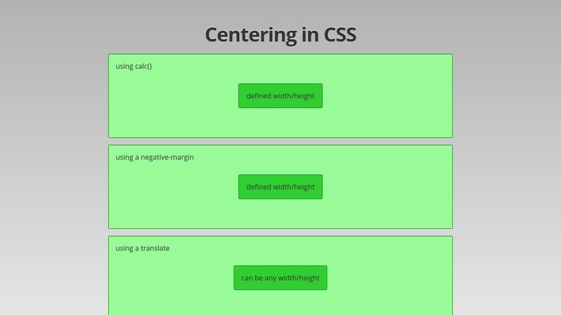 Centering in CSS