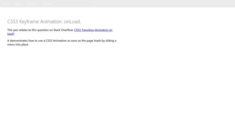 CSS3 keyframe onload animation.