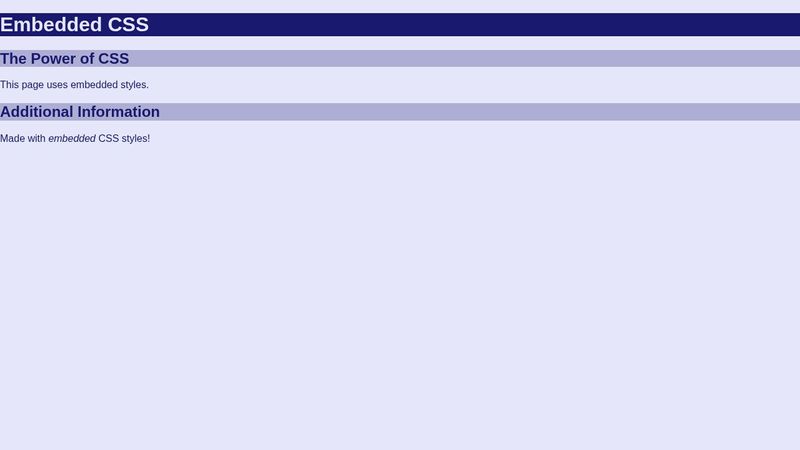 Embedded CSS Example