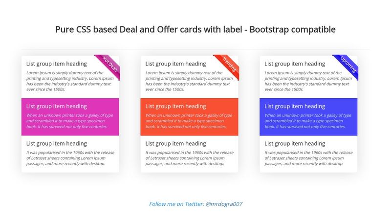 Pure CSS cards widget