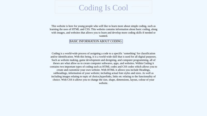 Coding is Cool!