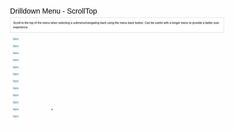 Foundation - Drilldown Menu - ScrollTop (CSS/Float Example)