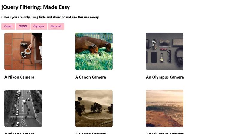 jQuery Simple Filtering