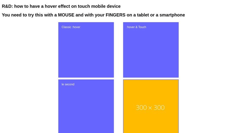 trying to understand: touch / hover