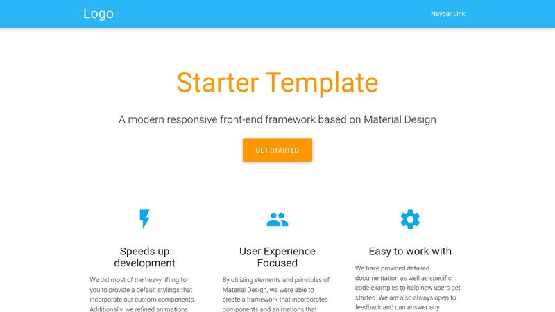 Materialize CSS Project Template