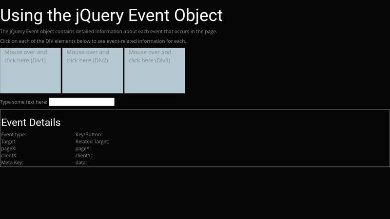 Using the jQuery Event Object