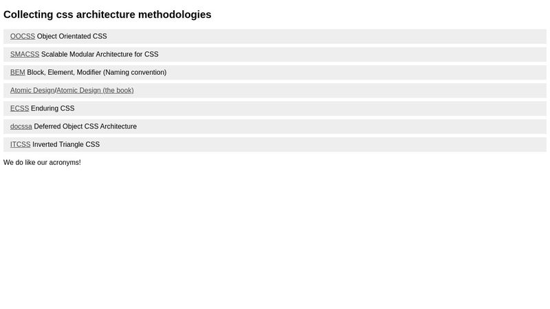 CSS/SCSS Architecture Collection