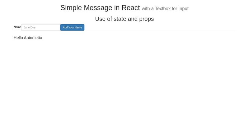 Basic User Input in React