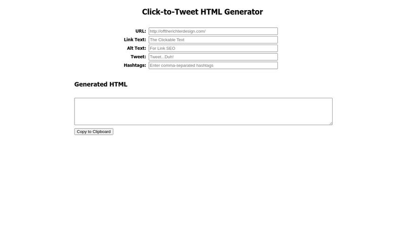 Twitter HTML Links Generator