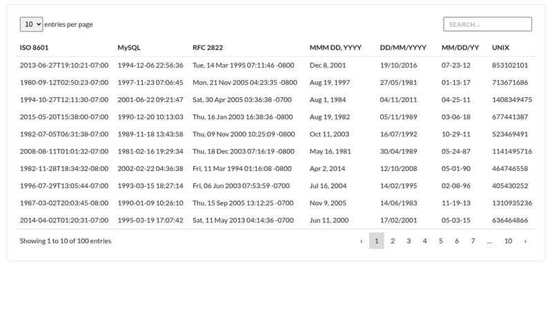 Vanilla DataTables Datetime Sorting (Experimental)