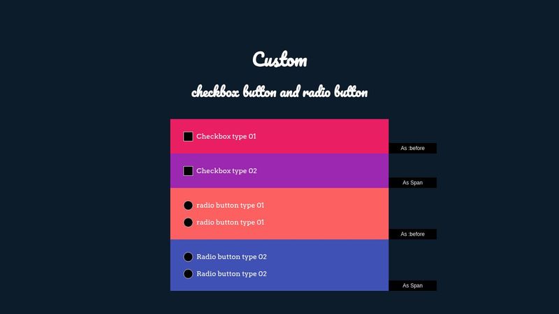 Custom Radio button and checkbox in CSS