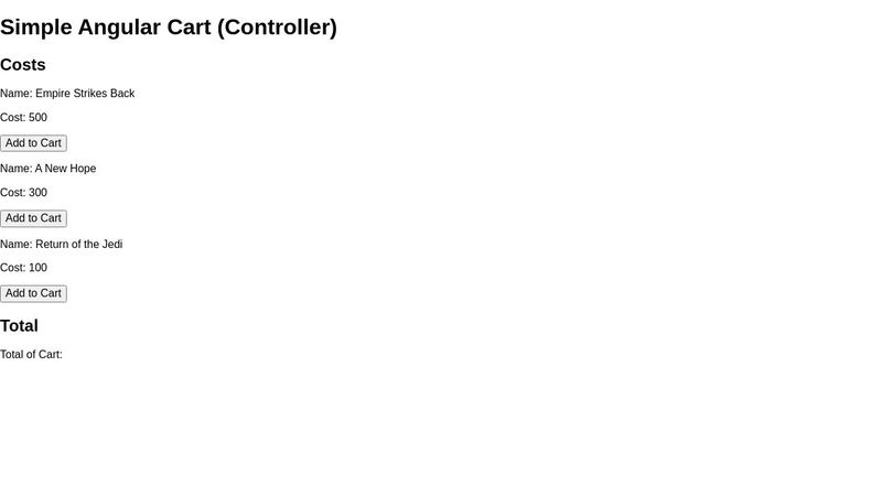 Simple Angular Cart (Controller)