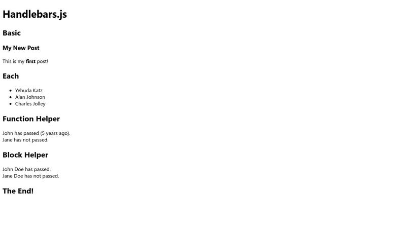 Handlebars.js Playground