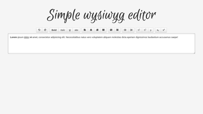 Simple wysiwyg editor