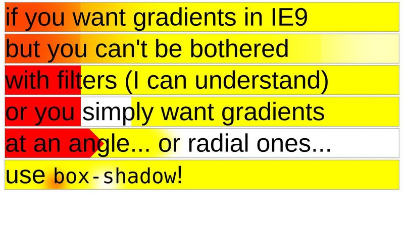 CSS gradients in IE9