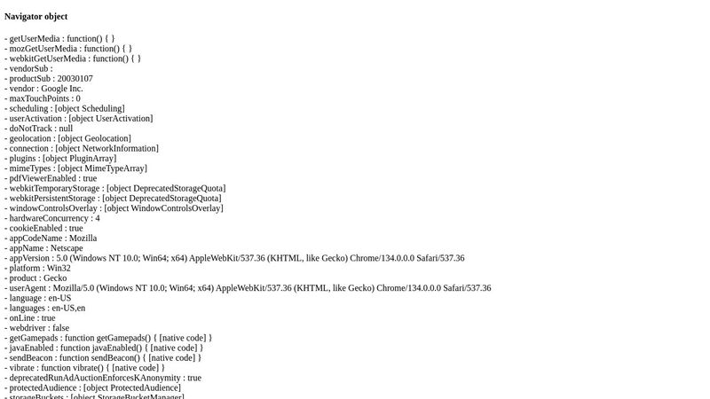 Navigator & Window Objects log