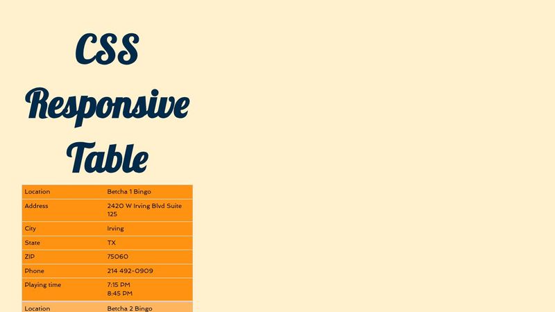 CSS Responsive Table