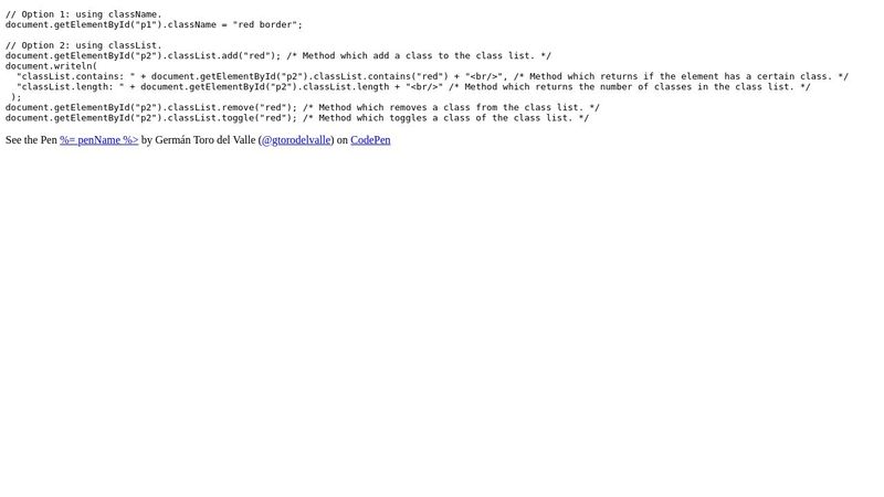 HTML5 Course - Javascript - working with classes (for iframe)