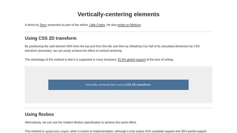 Vertically-centering elements