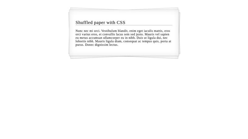 CSS3 Shuffled Paper