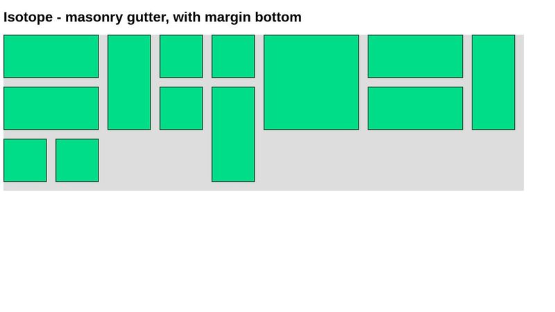 Isotope - masonry gutter with margin bottom