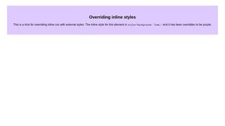 Overriding inline css