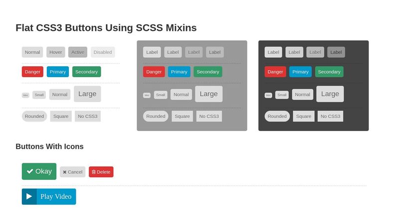 CSS3 Buttons Flat