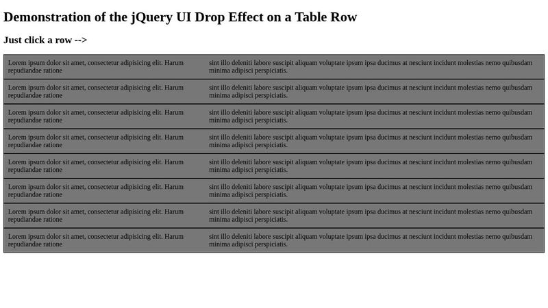 jQuery UI Drop Delete Effect on a Table Row