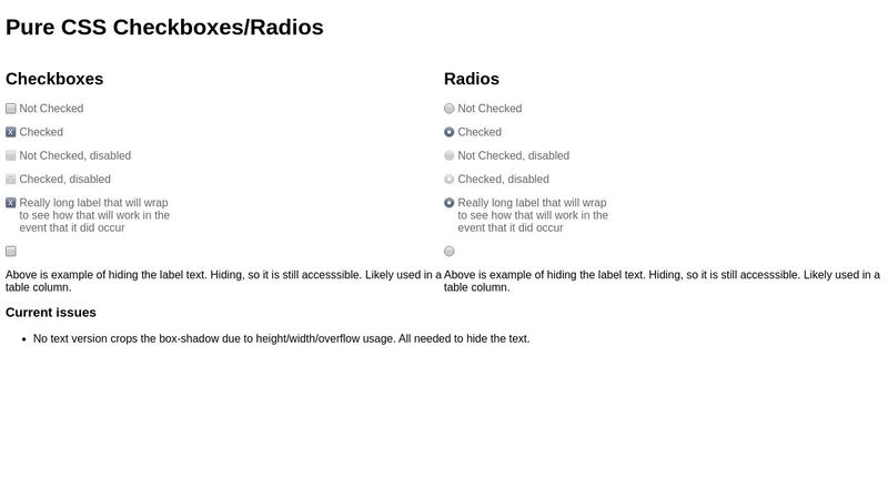 CSS Checkboxes/Radios