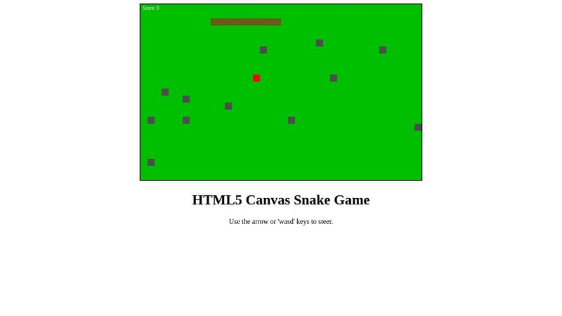 HTML5 Canvas Snake Game
