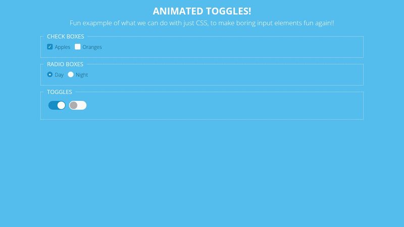 PURE CSS ANIMATED TOGGLES