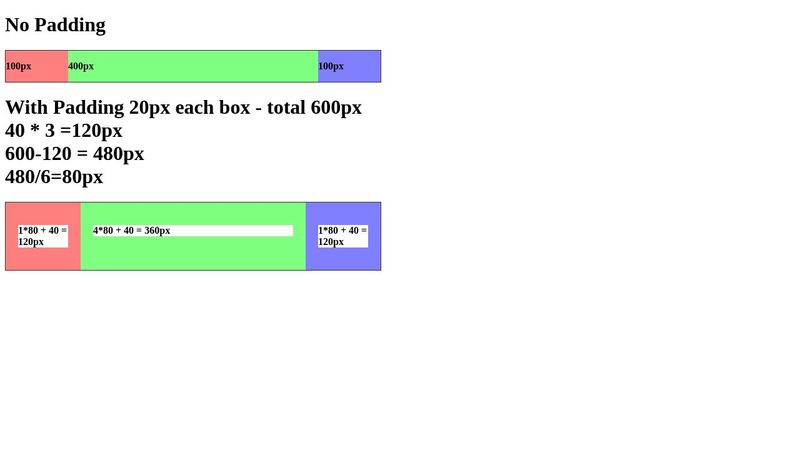 Flexbox - with padding calculation