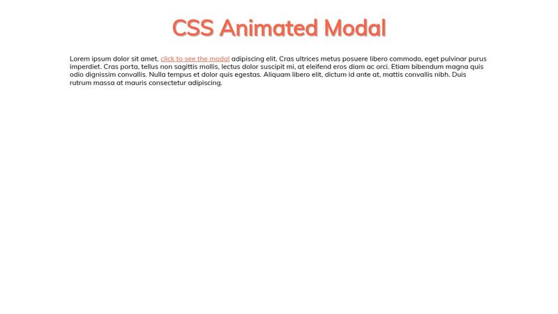 CSS Animated Modal