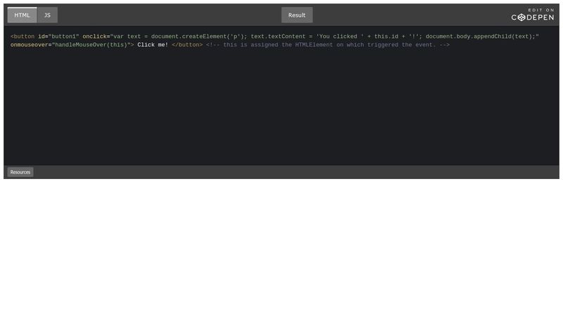 HTML5 Course - Javascript - simple inline event handler (for iframe)