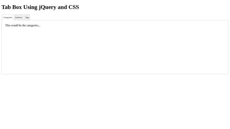 Responsive Tab Interface using jQuery and CSS