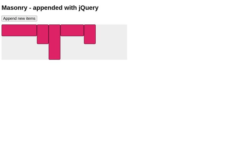 Masonry - appended with jQuery