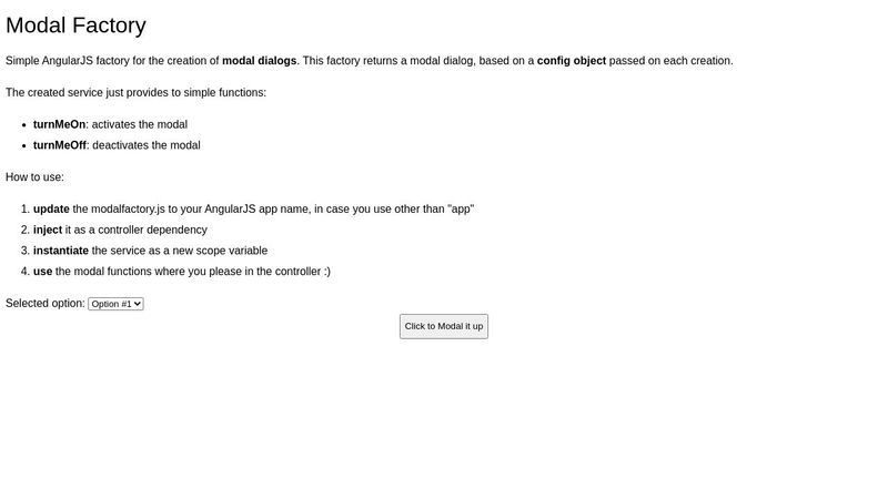 AngularJS Modal Factory