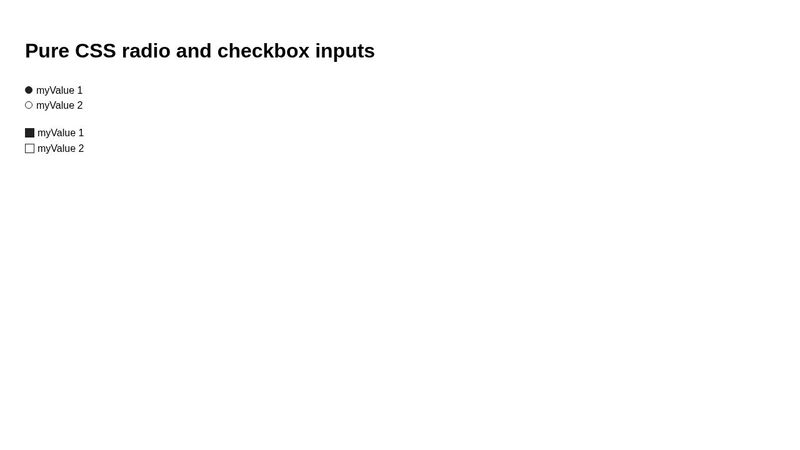 Pure CSS radio and checkbox inputs