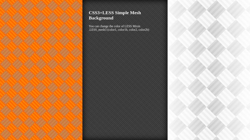 CSS3+LESS Simple Mesh Background
