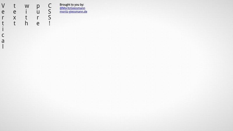 Simple vertical Text using CSS only.