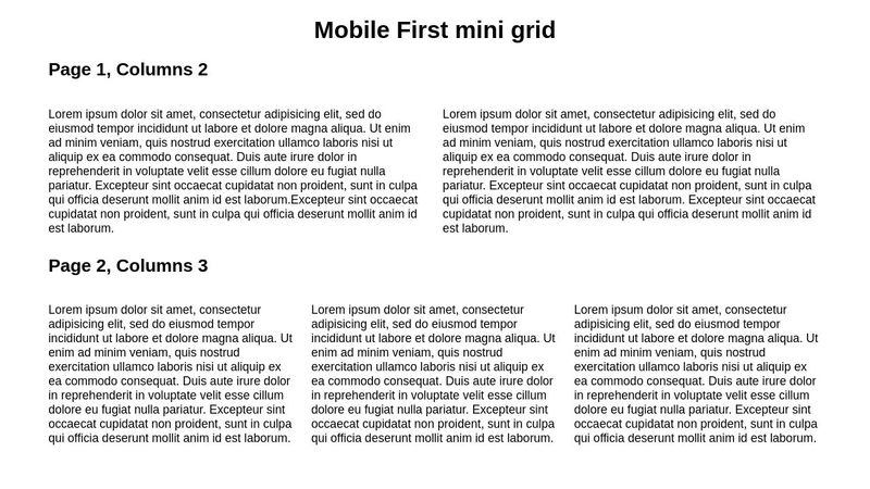 Mobile first css grid