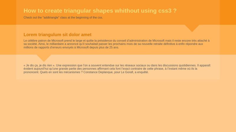 CSS Tip : Create triangle arrows (saws) with simple css