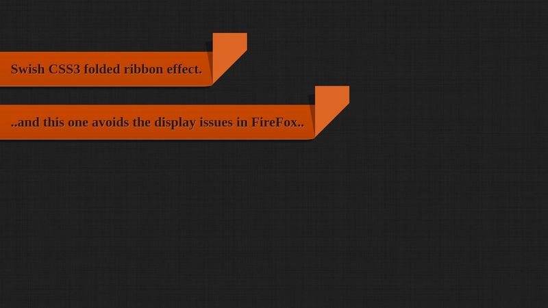 Swish CSS3 folded ribbon effect