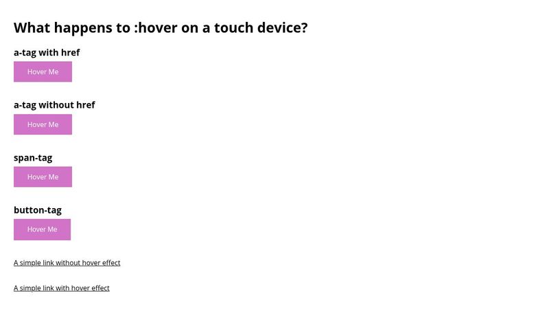 What happens to :hover on a touch device?