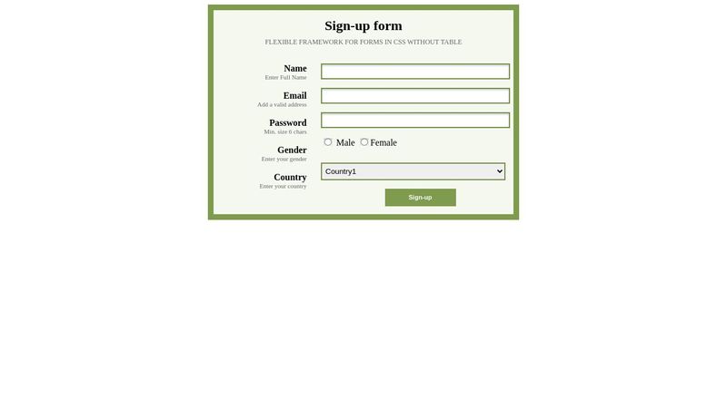 Basic Sign-Up Form Template