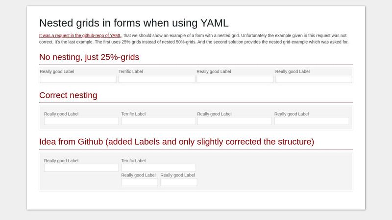 Nested Forms in YAML