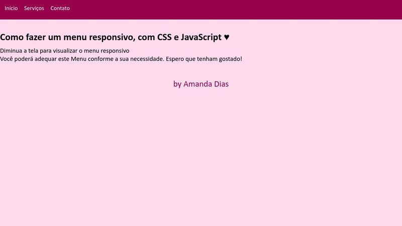 Menu Responsivo com Css e JavaScript