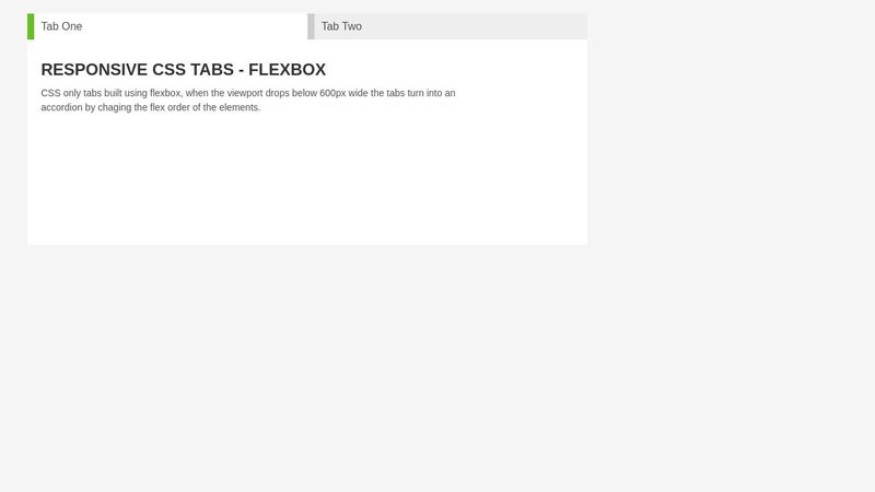 Responsive Flexbox Tabs / Accordion - CSS Only