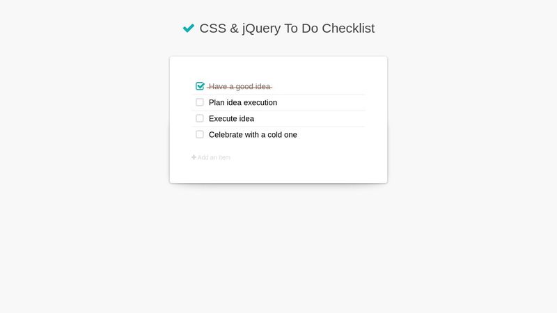 CSS To-Do Checklist (jQuery Added)