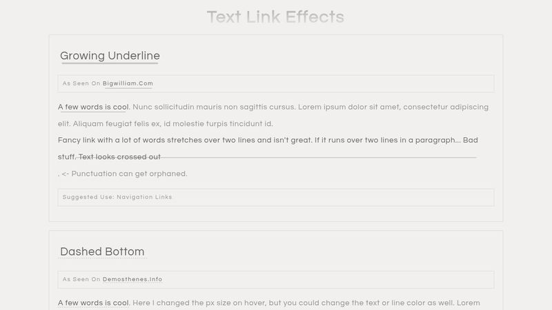 Text Link Effects